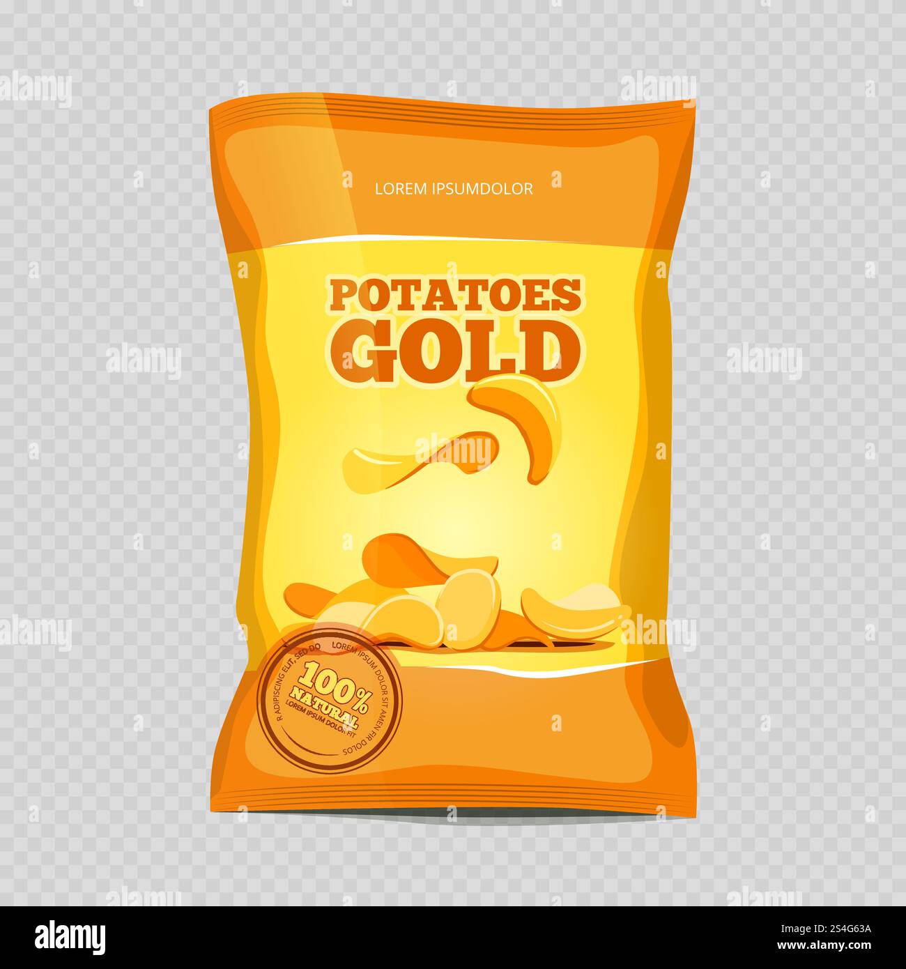 Crisp potato chips snacks isolated on transparent background. Vector ...