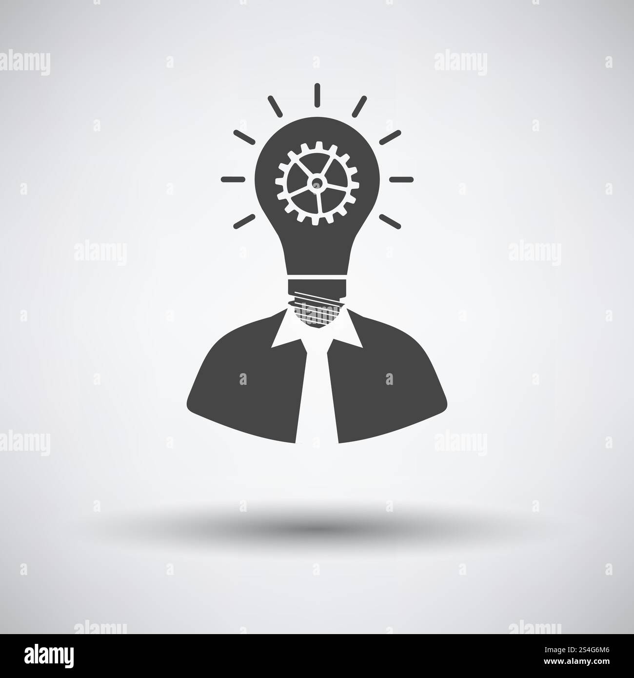 Innovation Icon on gray background, round shadow. Vector illustration Stock Vector Image & Art ...