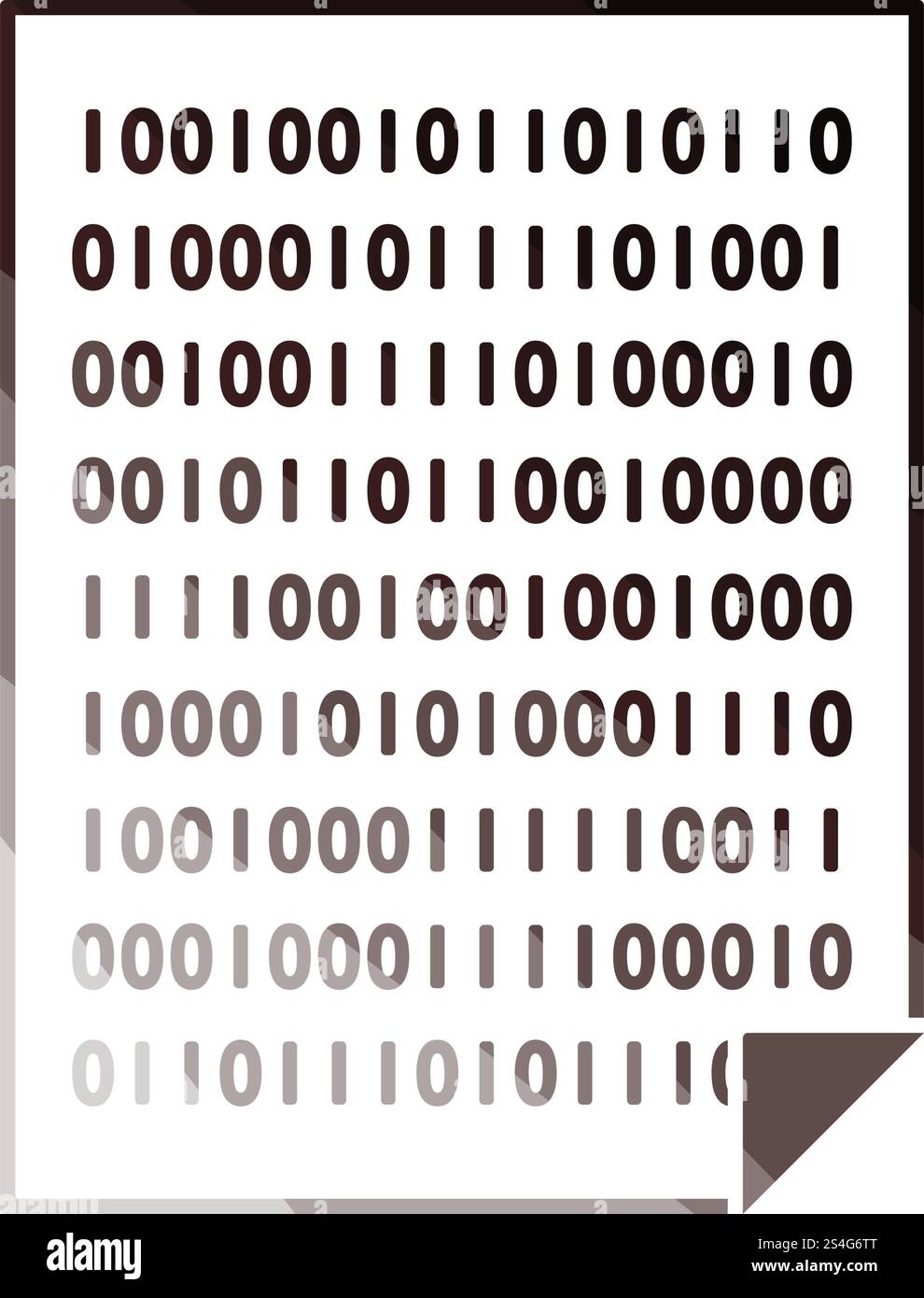 Sheet With Binary Code Icon. Flat Color Ladder Design. Vector Illustration Stock Vector Image ...