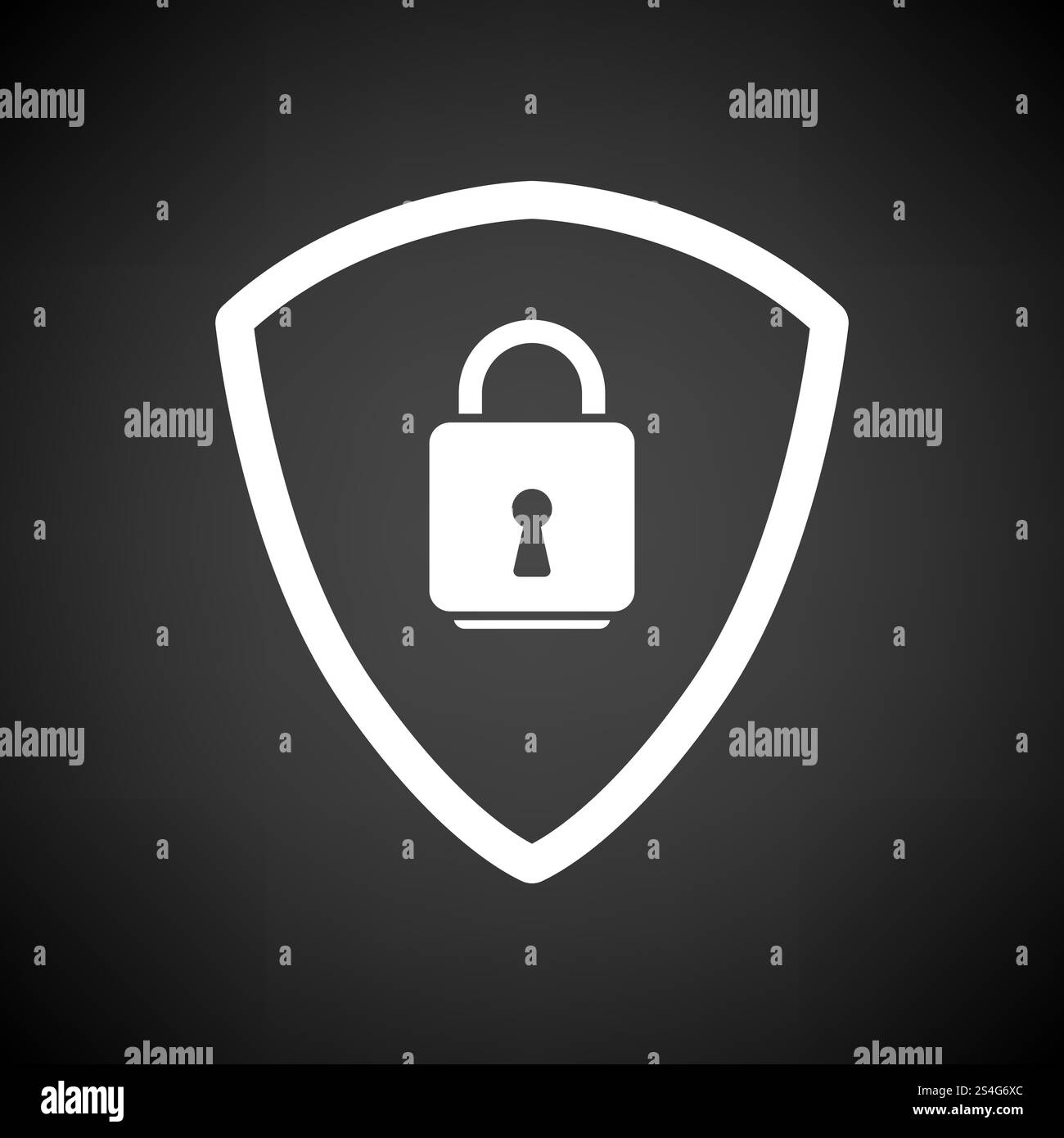 Data Security Icon. White on Black Background Design. Vector ...