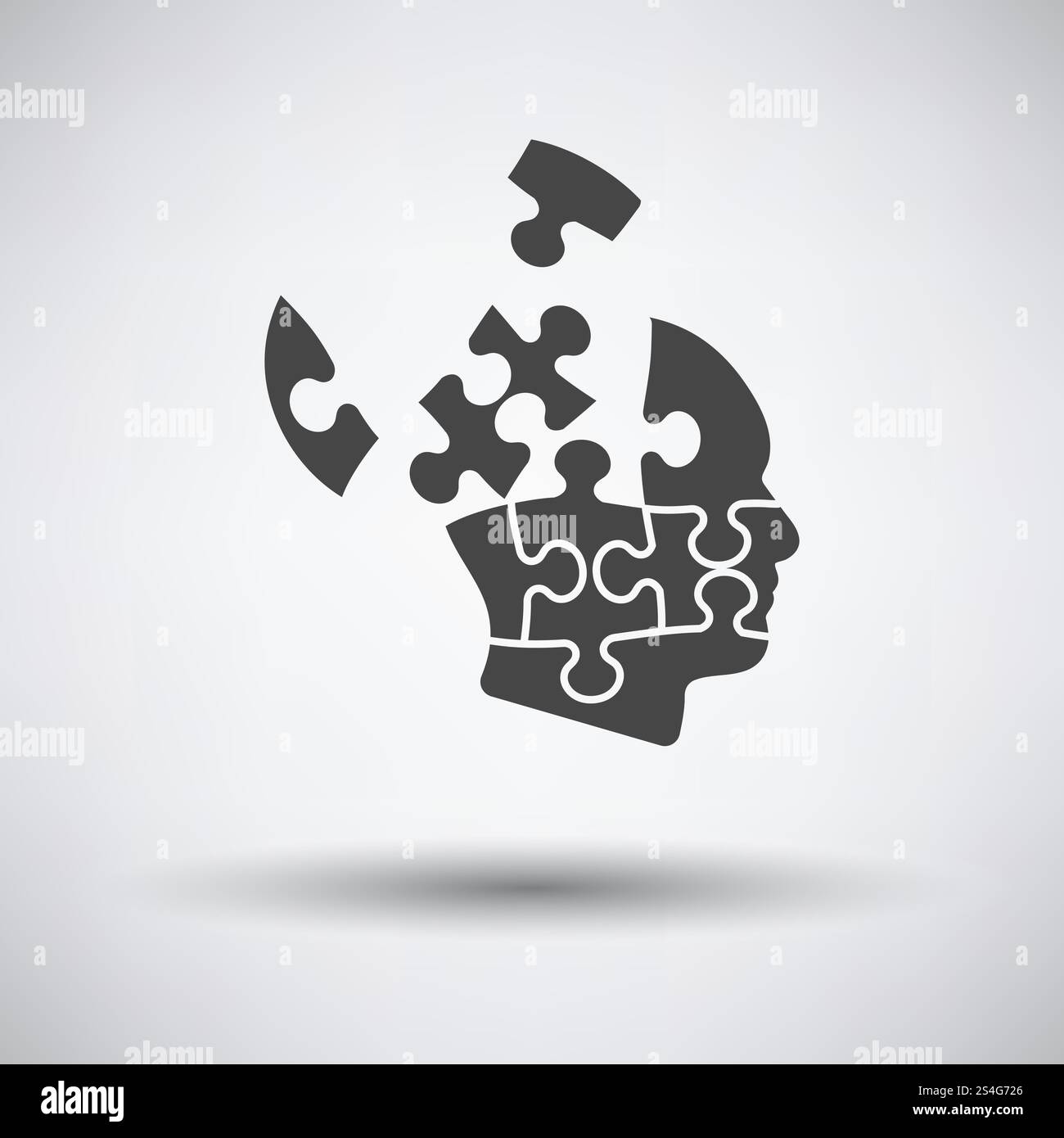 Solution Icon on gray background, round shadow. Vector illustration ...