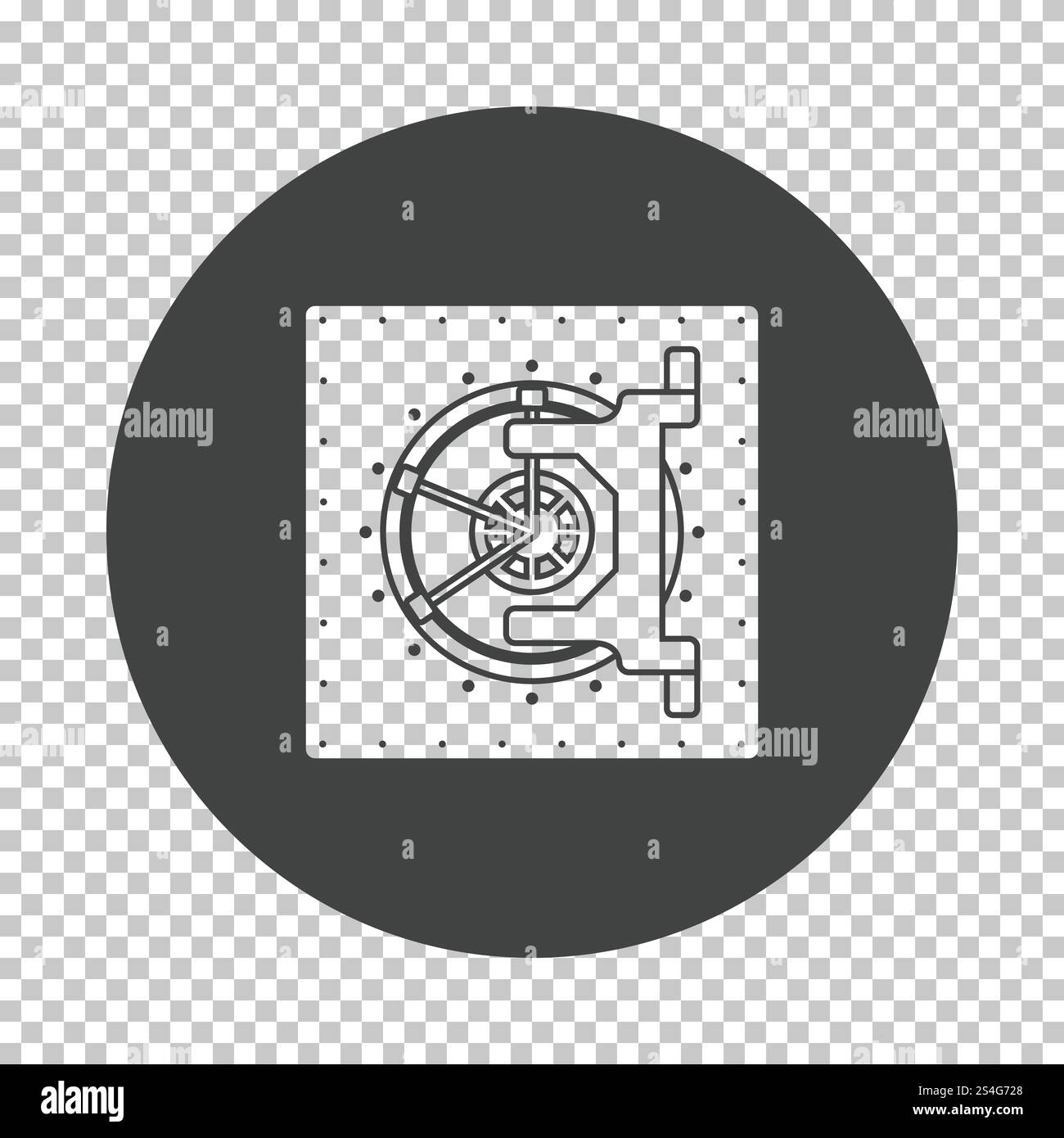Safe icon. Subtract stencil design on tranparency grid. Vector ...