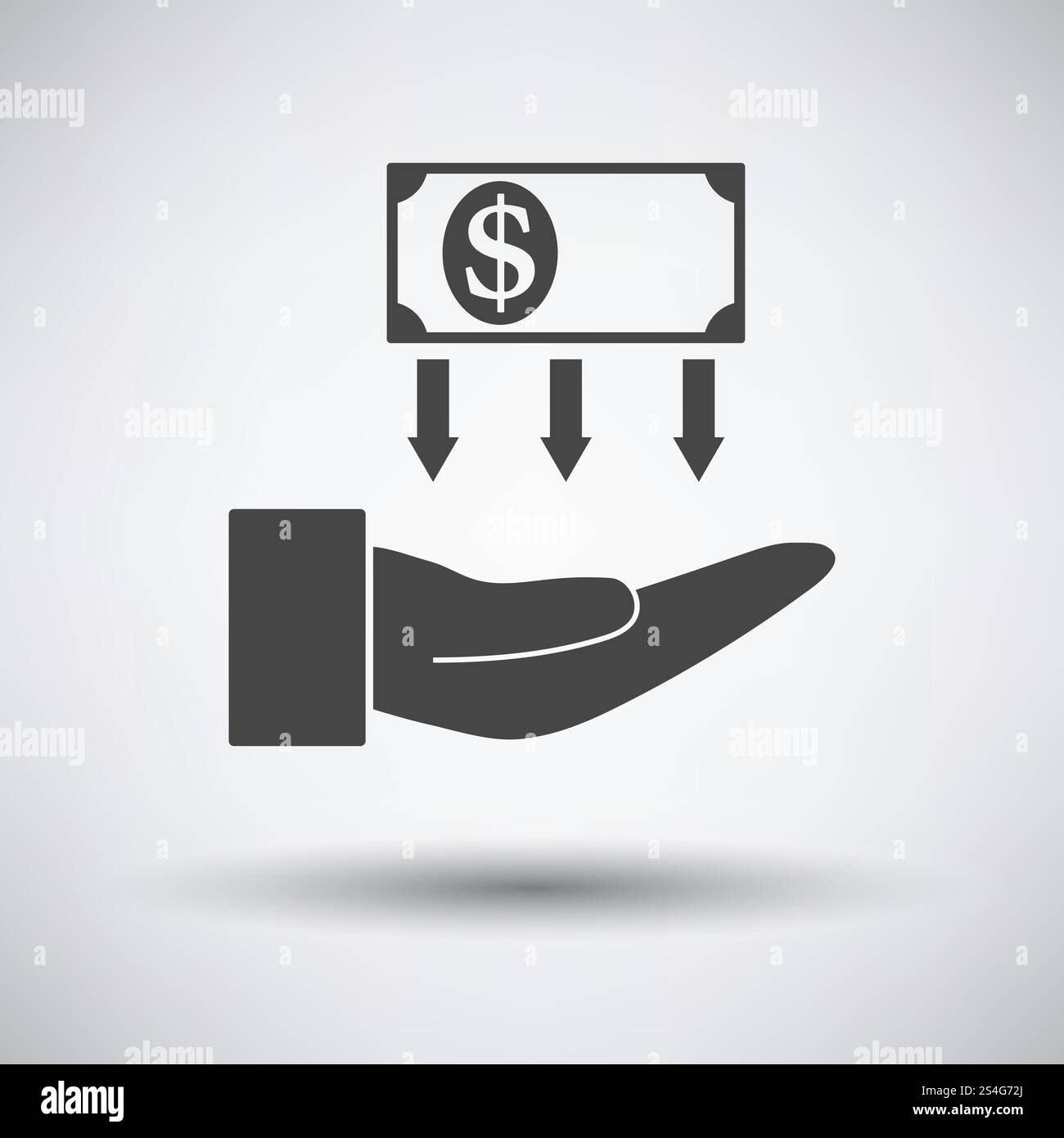 Return Investment Icon on gray background, round shadow. Vector ...