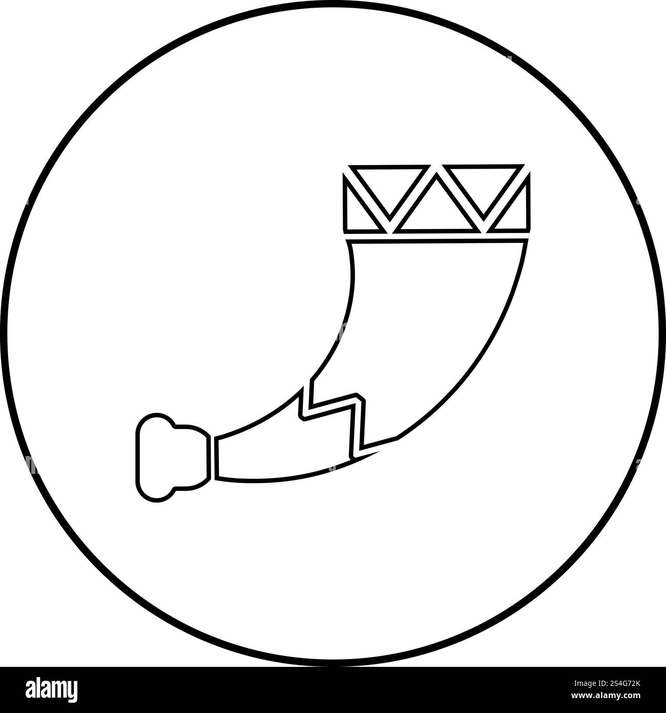 Horn viking icon outline black color vector in circle round ...