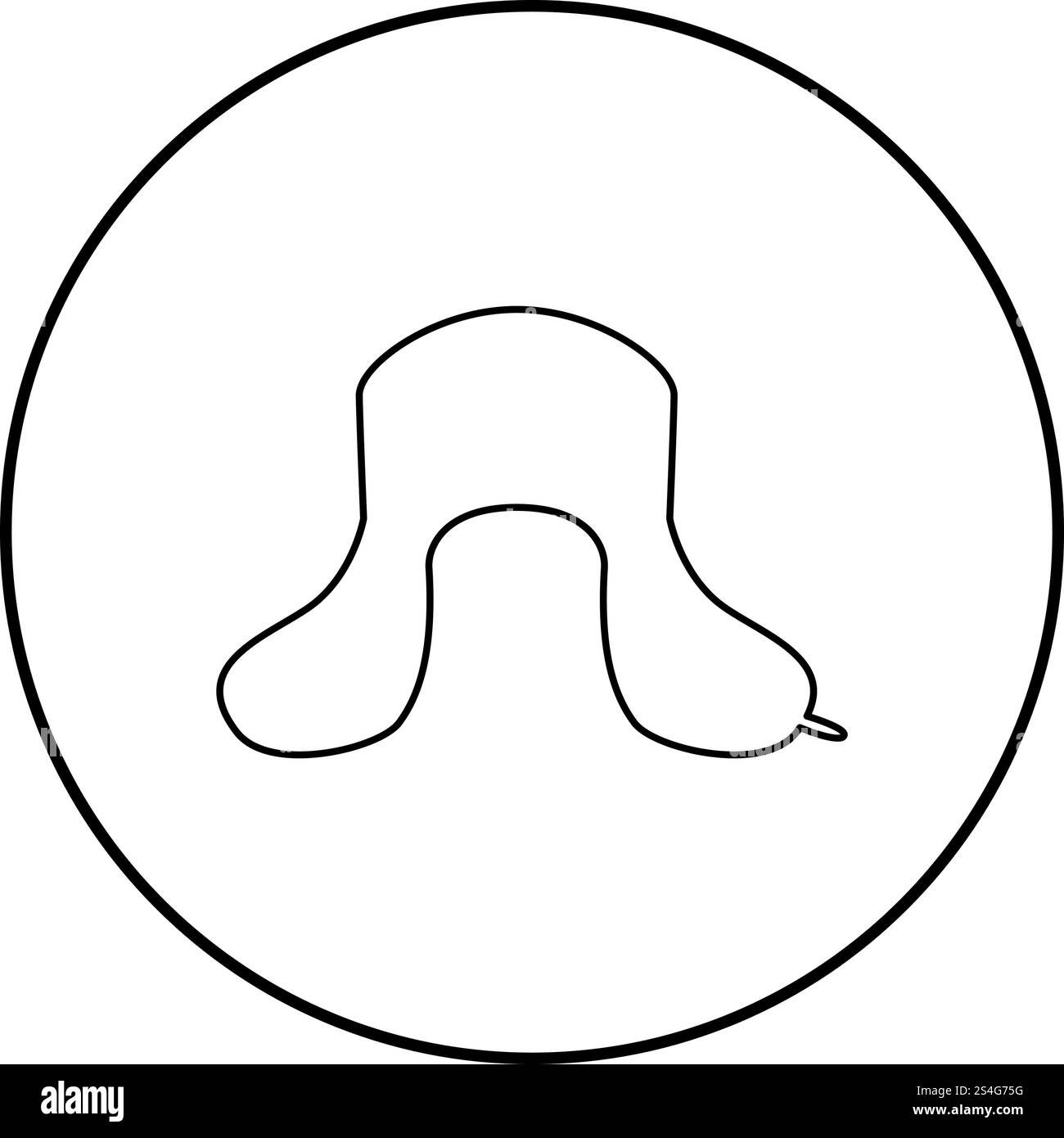 Earflapped fur hat Ushanka russion hatwear icon outline black color ...