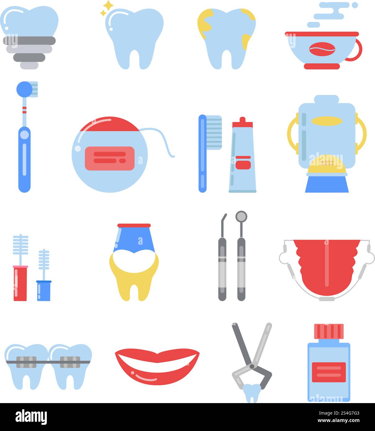 Dental icon set. Anatomy vector pictures isolate. Illustration of ...