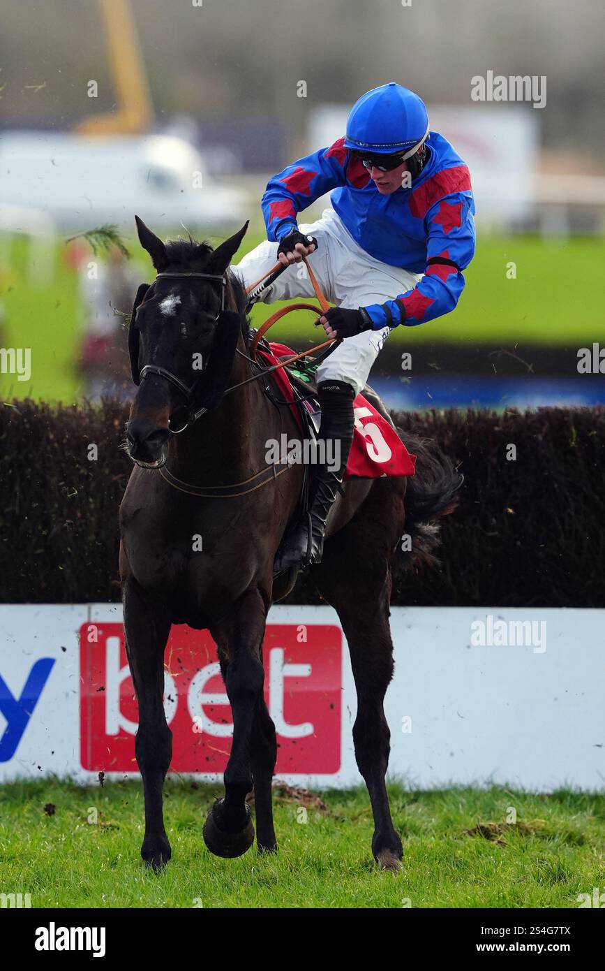 Jockey Jack Gilligan manages to stay on Mastermacblack in the Adare ...