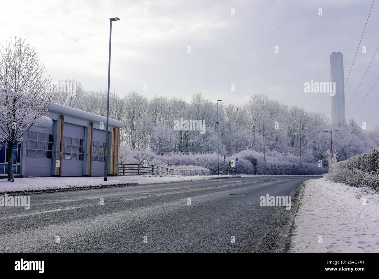 Penketh Fire Station in a covering of snow. Saturday 11th January 2025 ...
