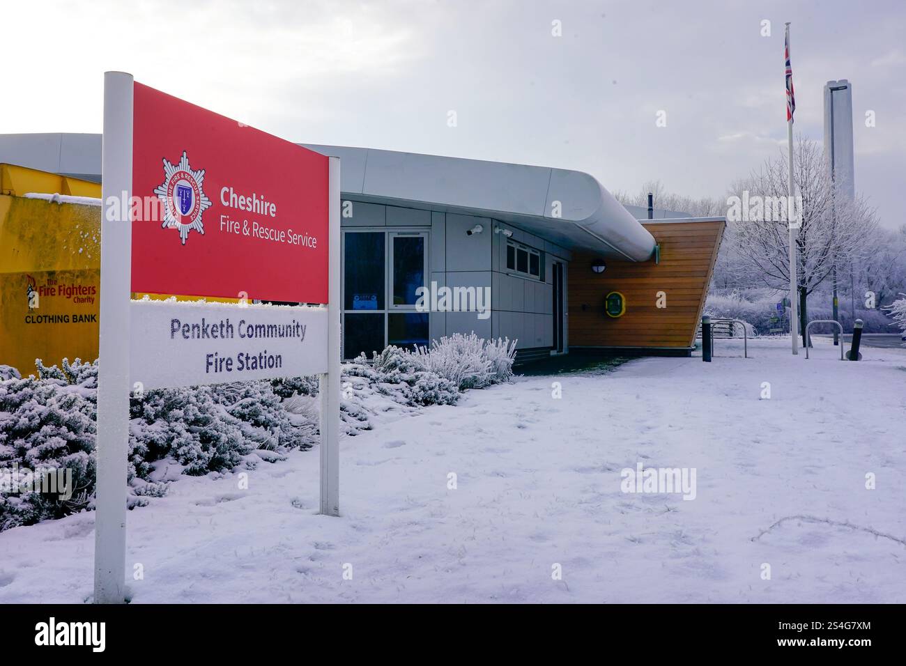 Penketh Fire Station in a covering of snow. Saturday 11th January 2025 ...