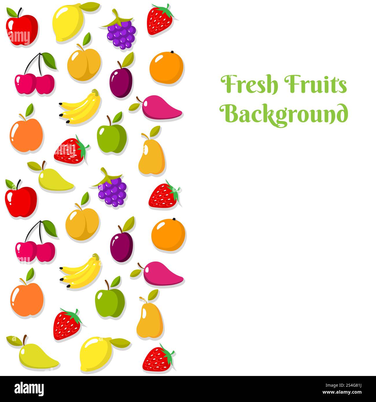 Vector fruit banner or flyer template. Fruit card template illustration ...