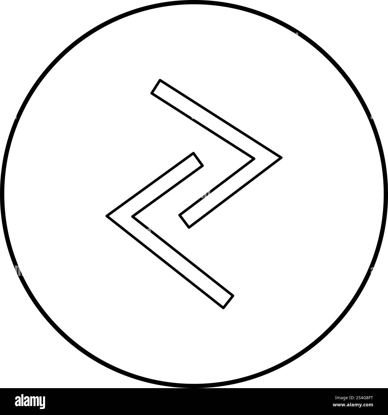 Jera rune year yeild harvest symbol icon outline black color vector in ...