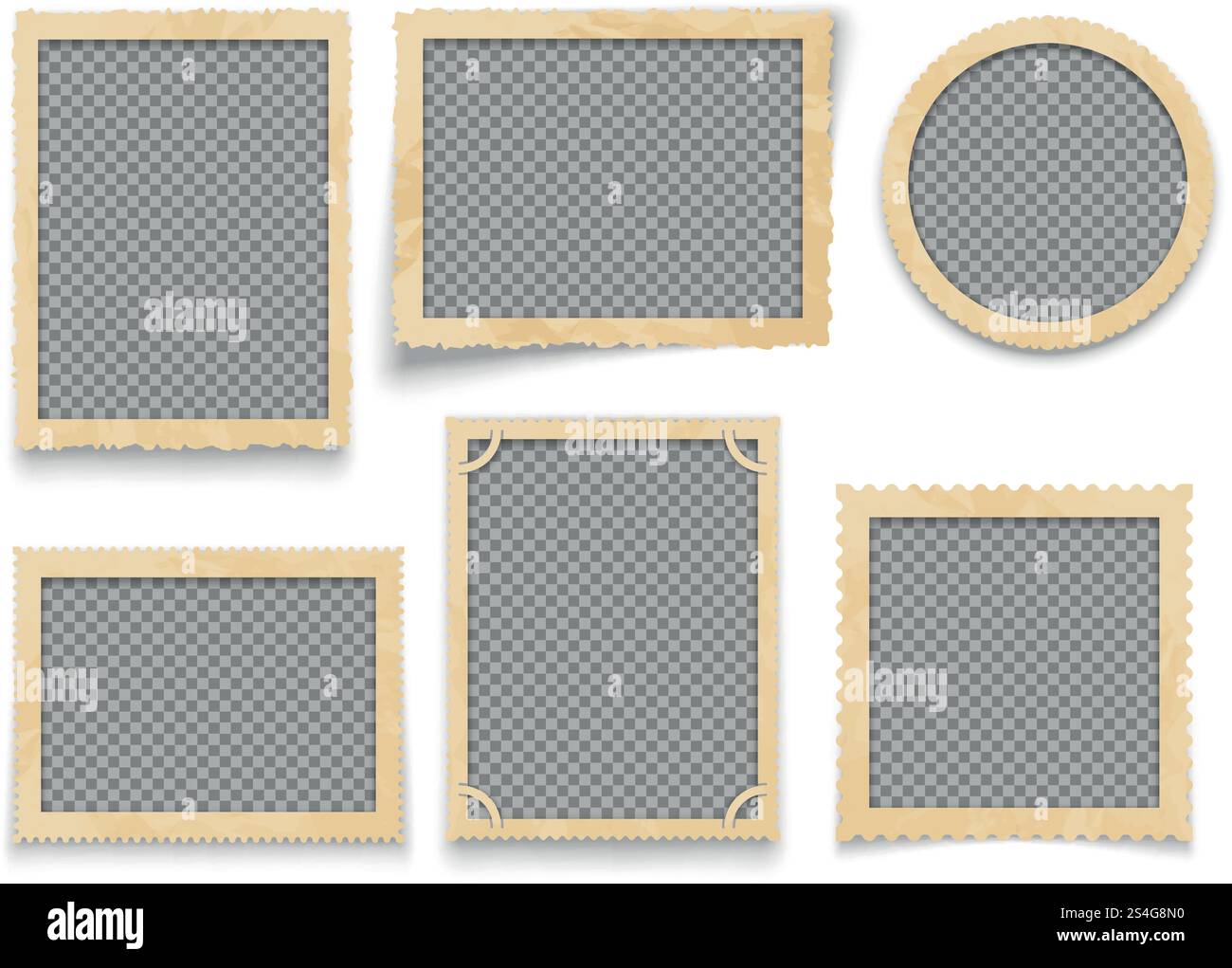 Vintage photo frames isolated. Vector antique picture borders ...