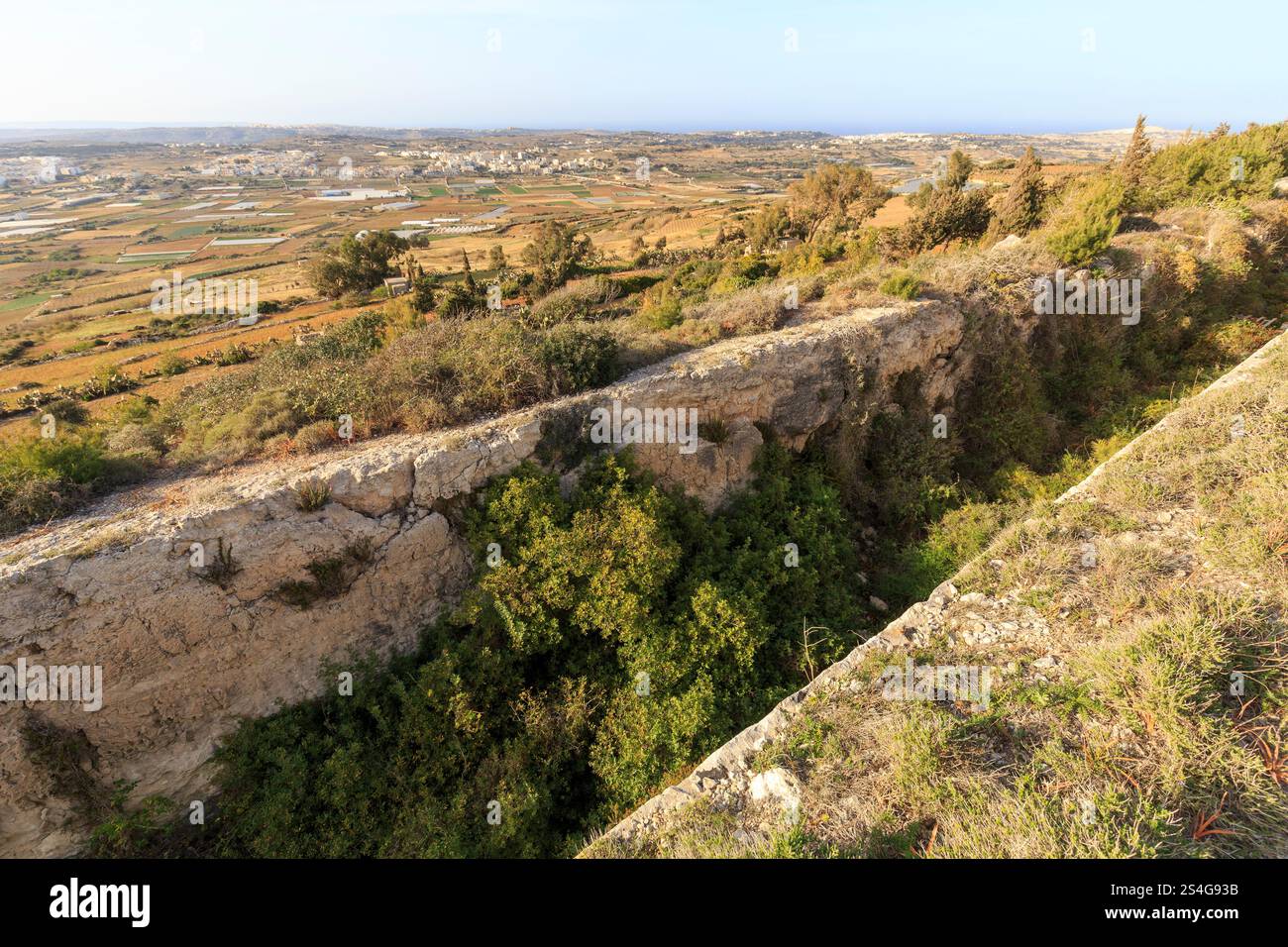 Ditch but on the route of the Victoria Lines, Malta Stock Photo - Alamy