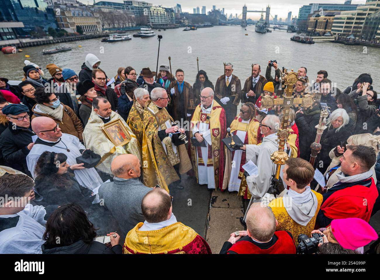 London, UK. 12 Jan 2025. The Blessing of the River Thames takes place ...
