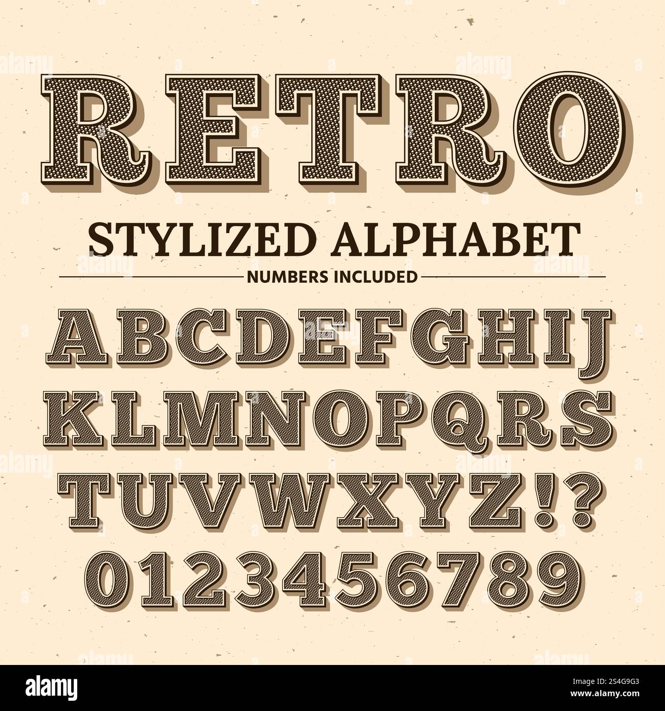 Vintage typography vector font. Decorative retro alphabet. Old western ...