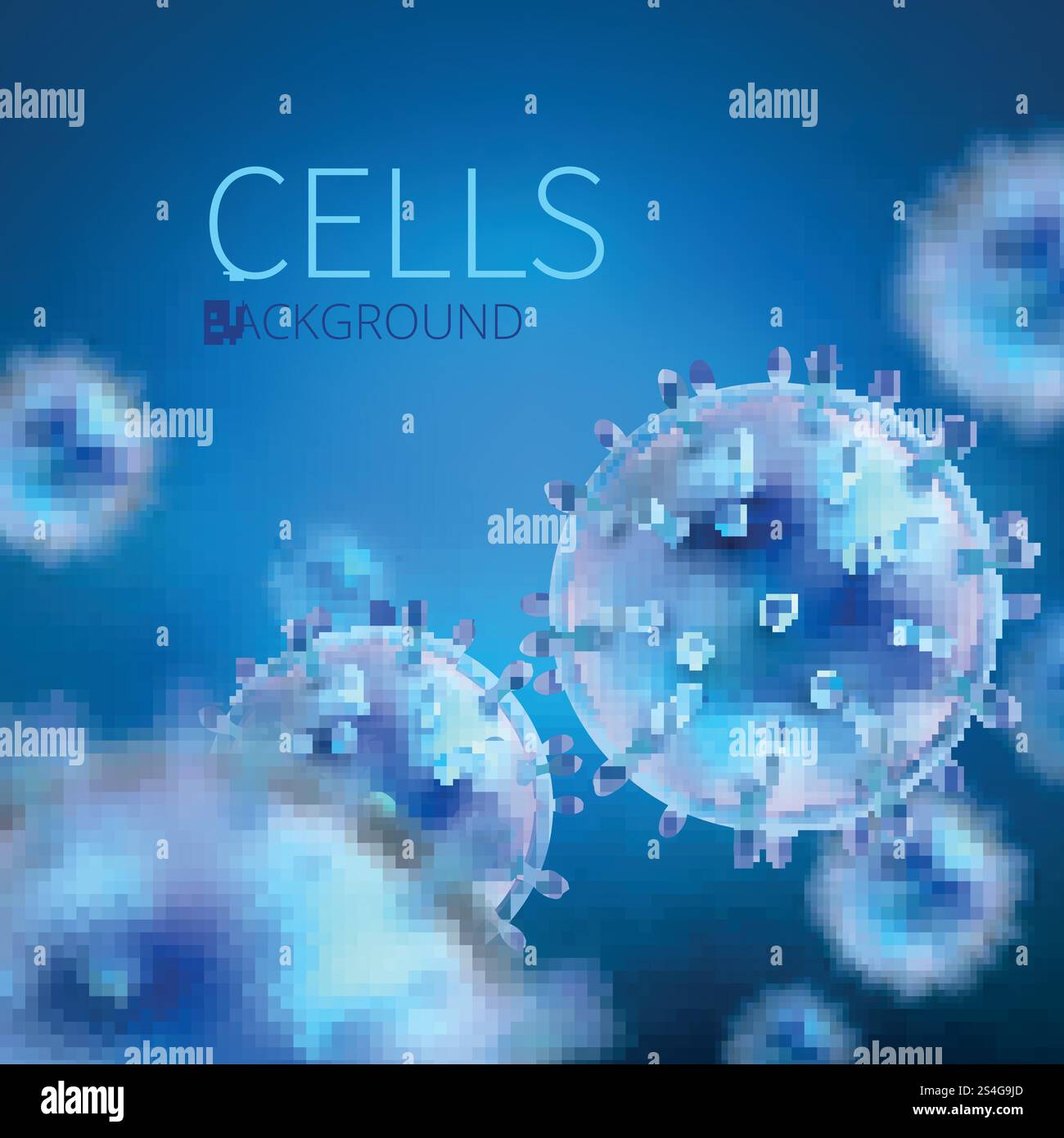 Abstract vector background with cells and viruses. Biology medical ...