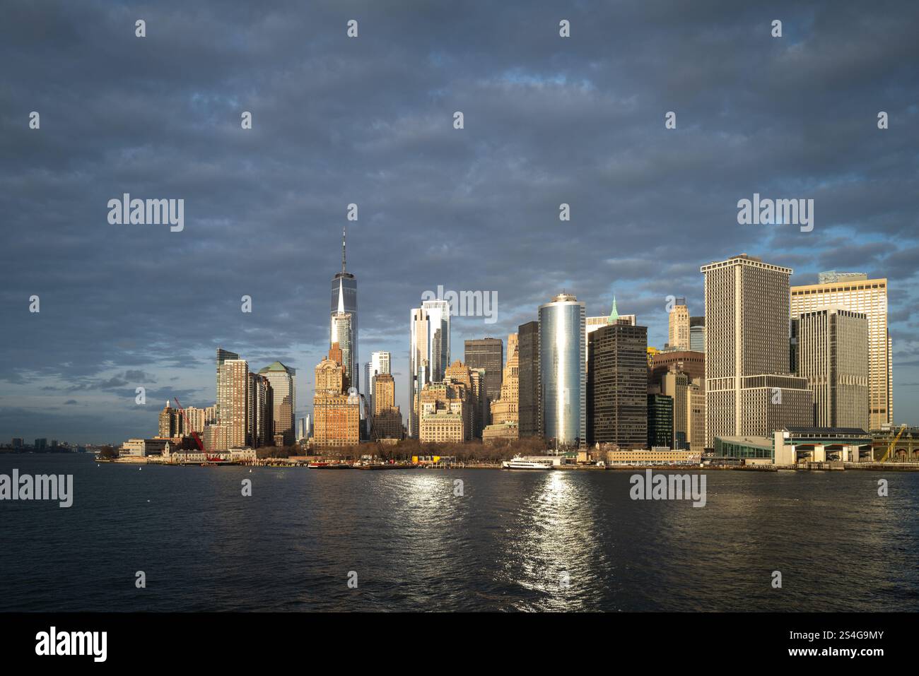 the southern tip of Manhattan, New York shortly before sunset Stock ...