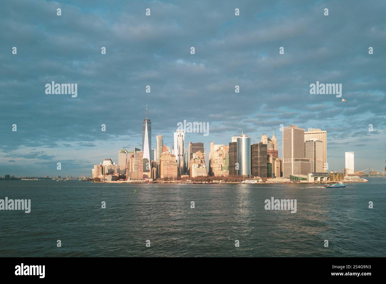 the southern tip of Manhattan, New York shortly before sunset Stock ...