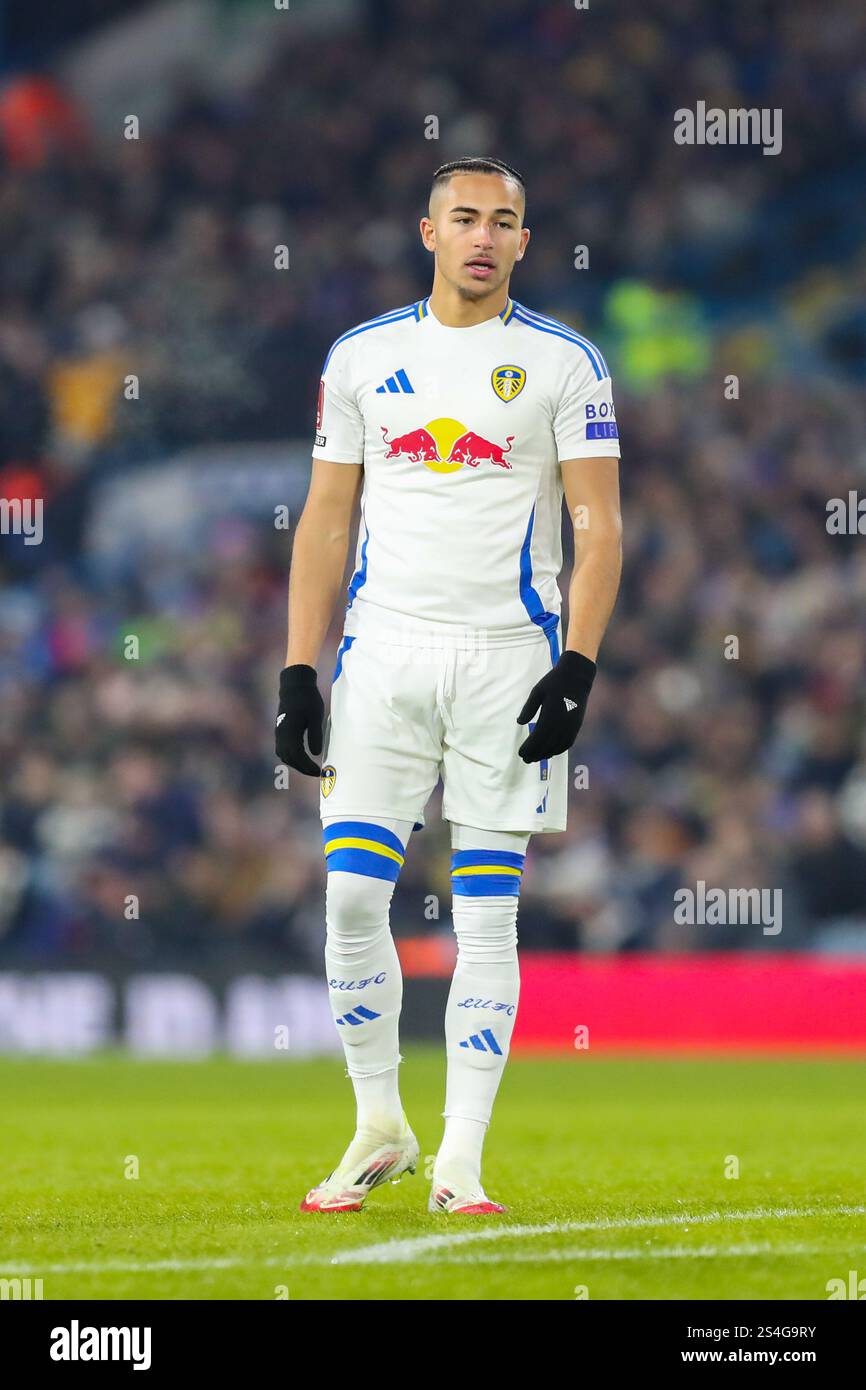 Elland Road Stadium, Leeds, England - 11th January 2025 Mateo Joseph ...