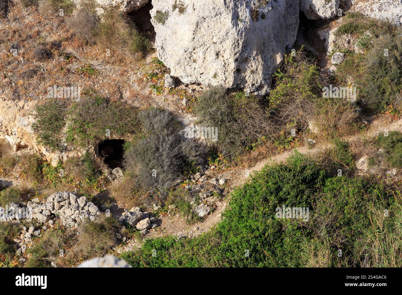 Rock cut structures on the Victoria Lines, Malta Stock Photo - Alamy