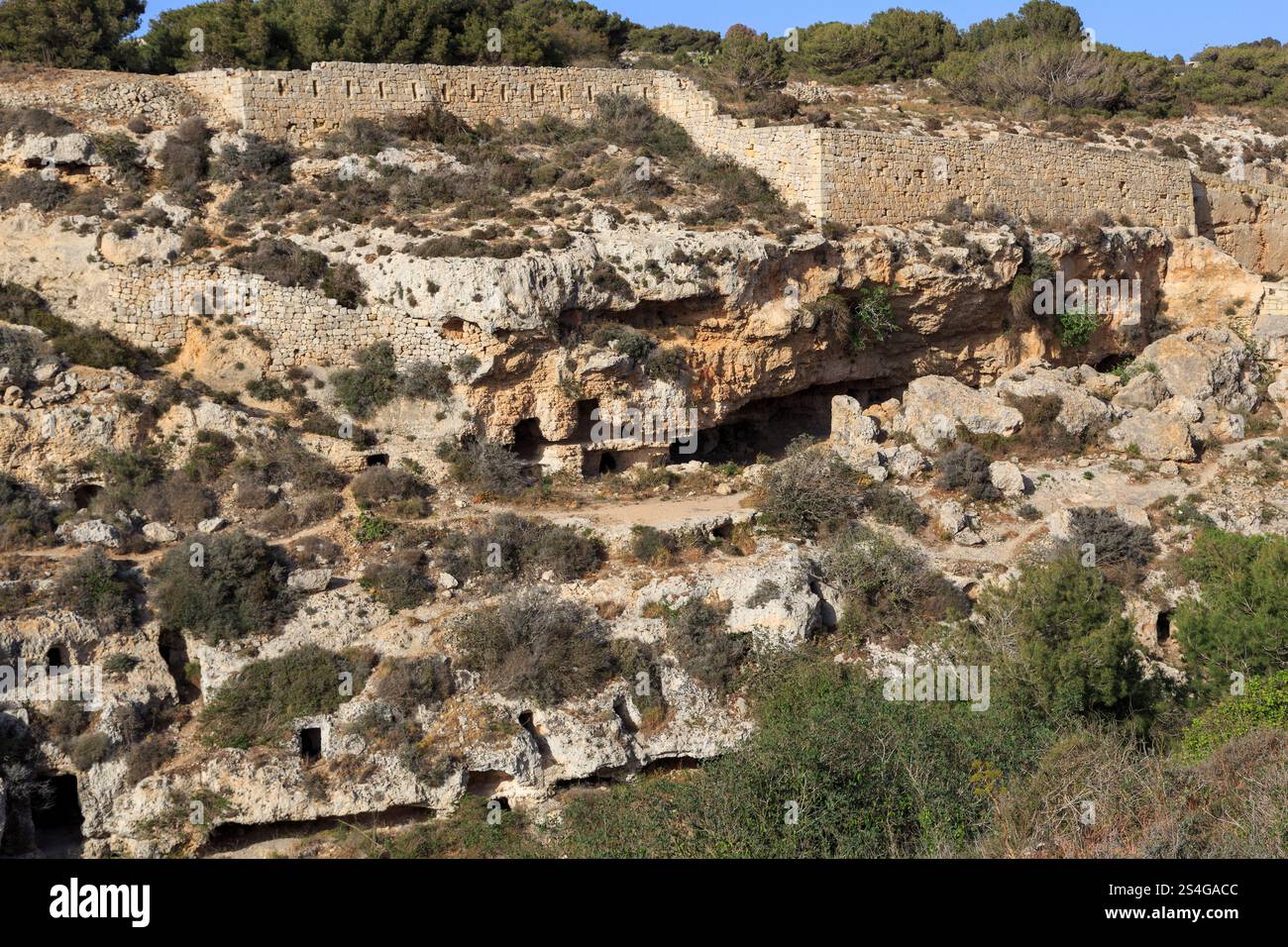 Rock cut structures on the Victoria Lines, Malta Stock Photo - Alamy