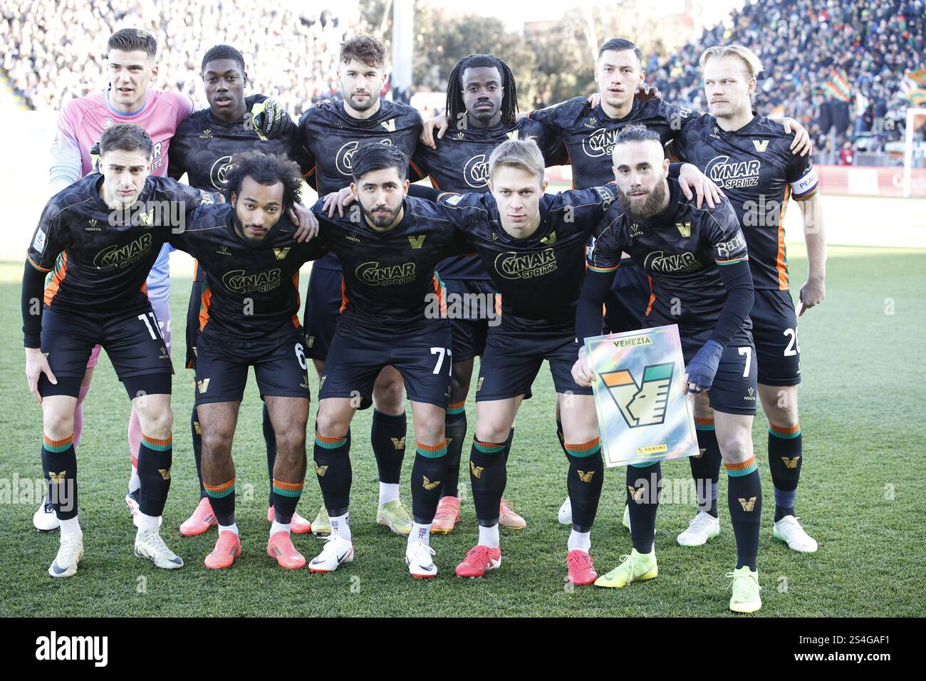 Venice, Italy. 12th Jan, 2025. Veneziaâ??s line-up during the Italian ...
