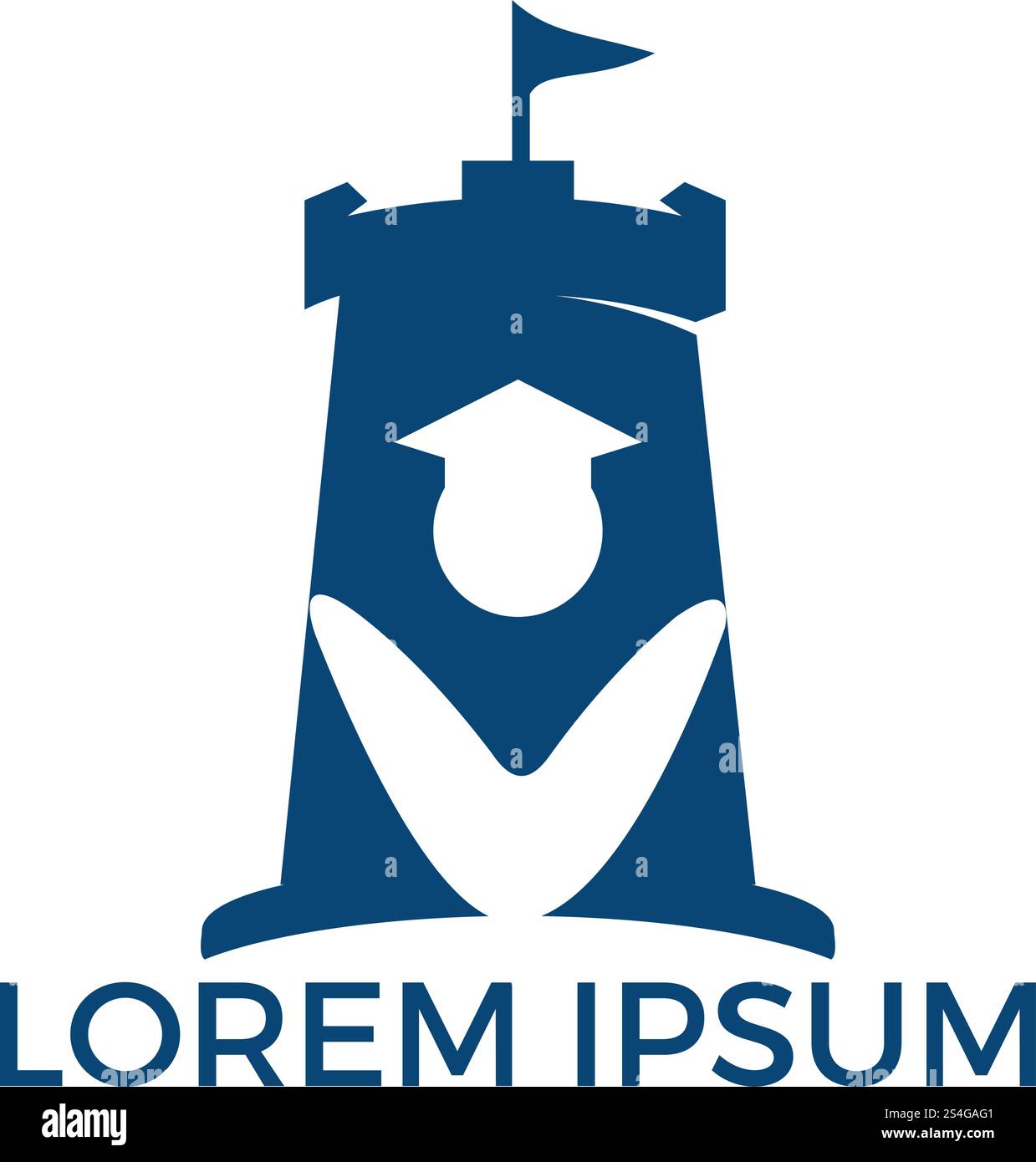 Student and fort combination logo design. Tower and market symbol or ...