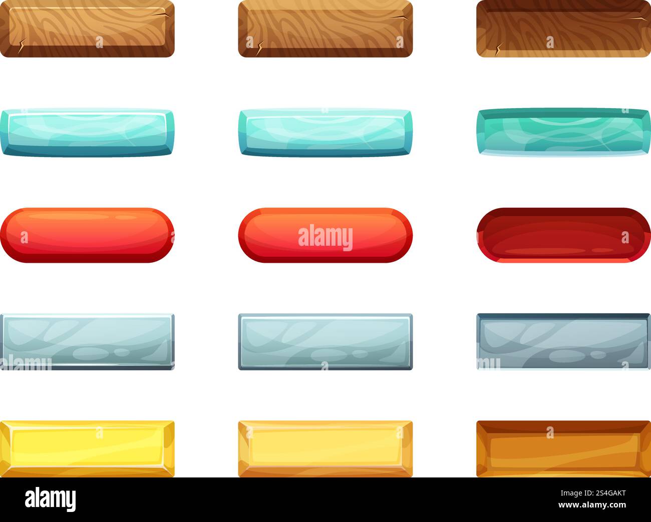 Active buttons, switched off and pressing. Animation of different ...