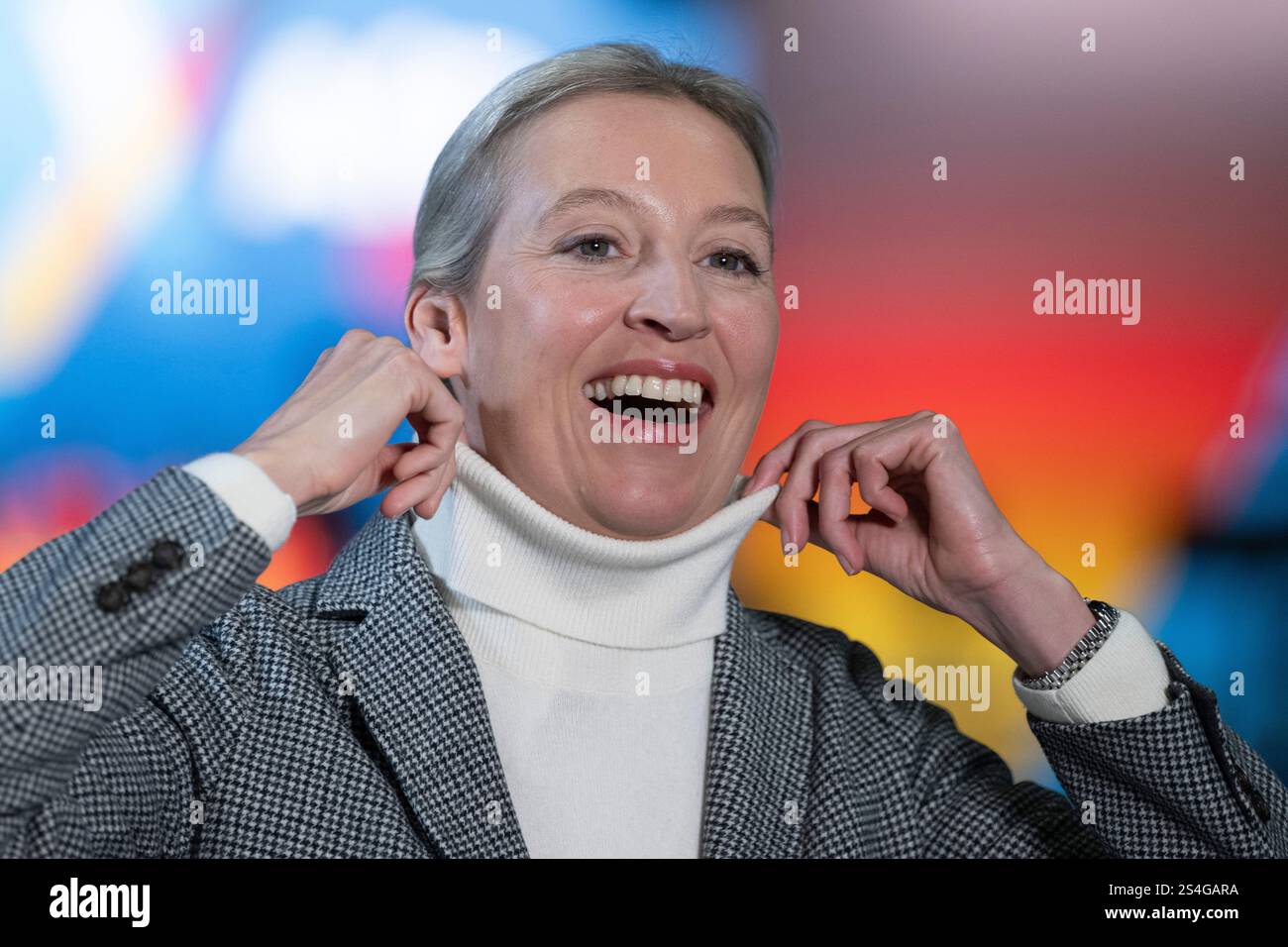 Riesa, Germany. 12th Jan, 2025. Alice Weidel, AfD national chairman ...