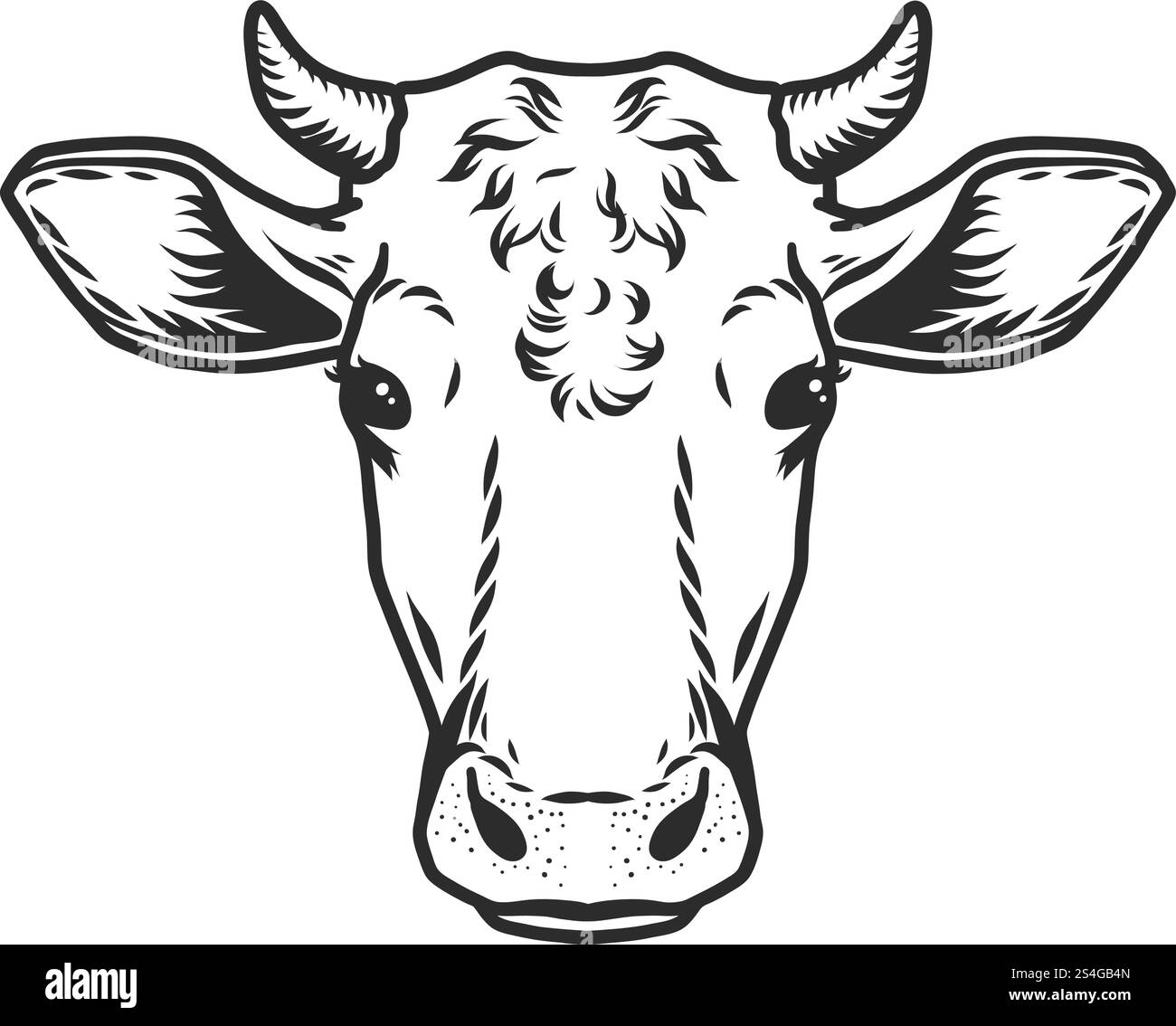 Cow head icon. Outline nand drawn illustration of cow head vector icon ... Cow head icon. Outline nand drawn illustration of cow head vector icon ...