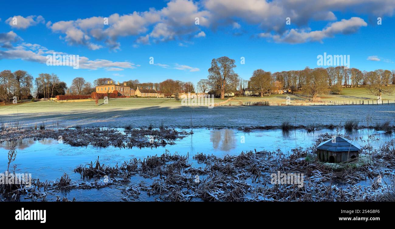 Winter view of the grounds of Langton Old Hall in the North Yorkshire ...