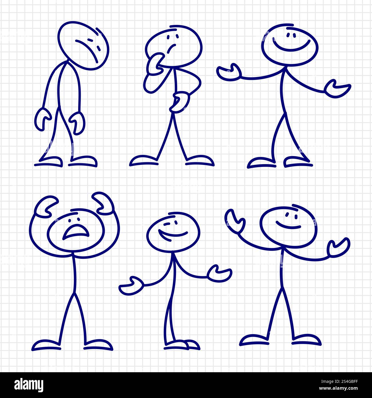 Simple hand drawn stick figures set vector. Figure stick drawing sketch ...