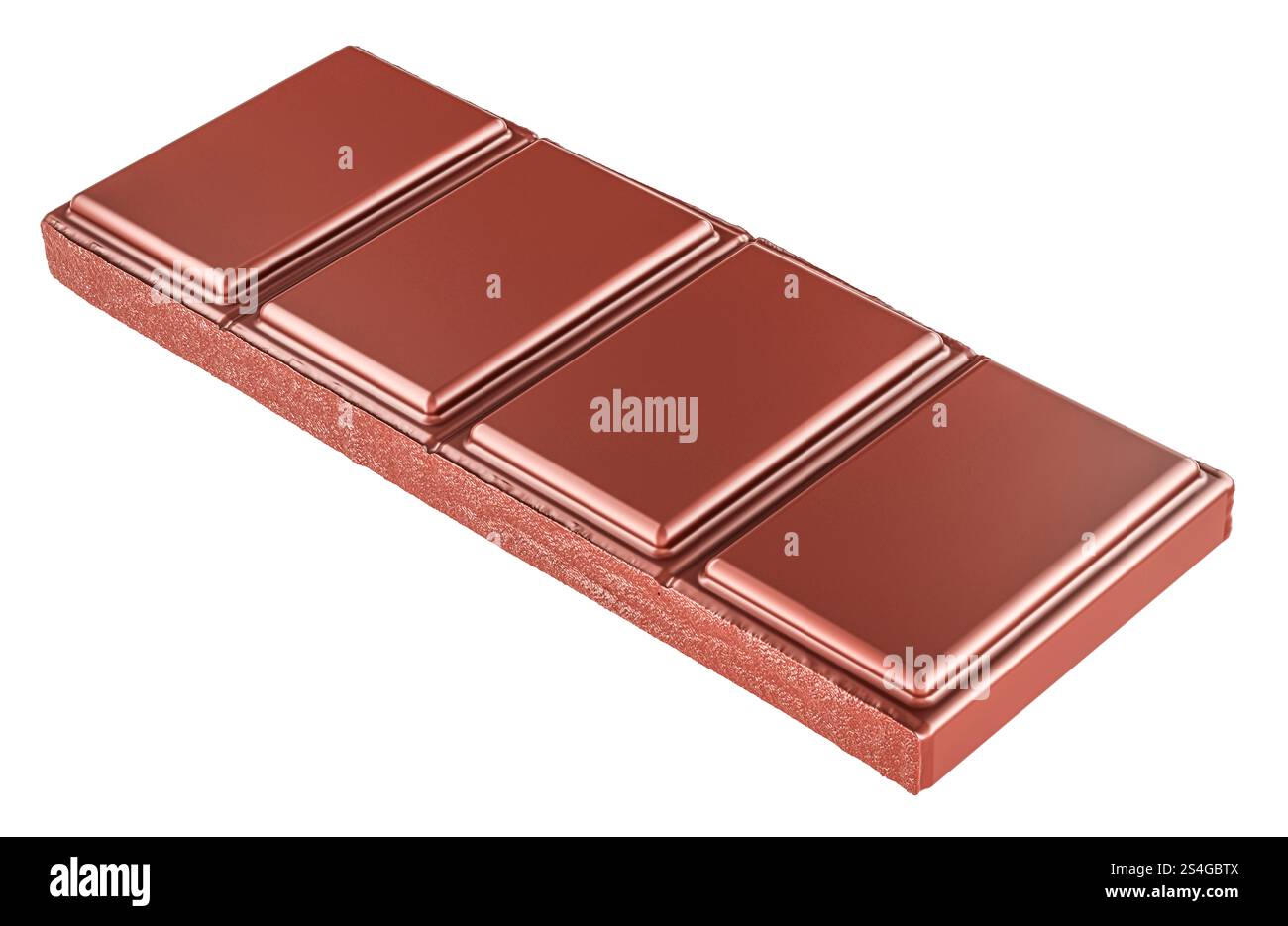One chocolate bar piece, 3D rendering isolated on white background Stock Photo - Alamy