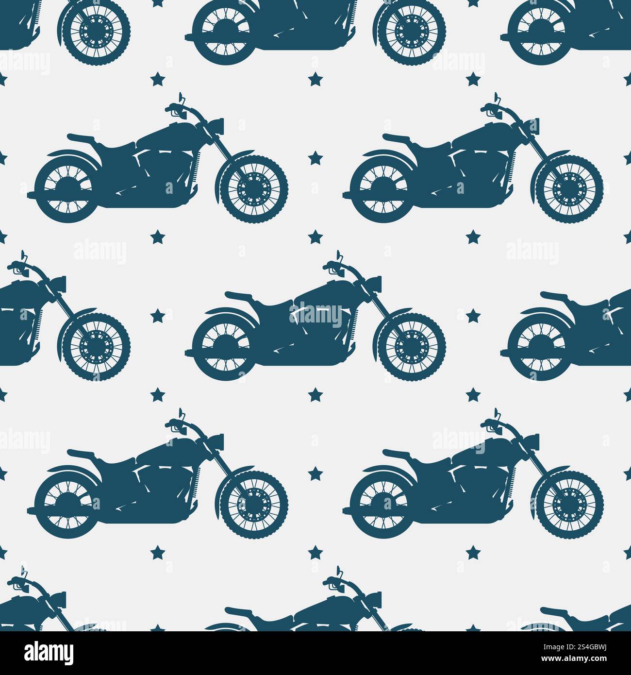 Sport motorbike silhouette and stars seamless pattern - motorcycle ...