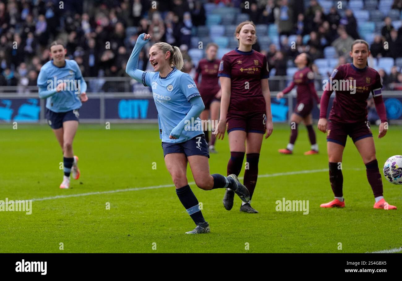 Manchester City's Laura Coombs celebrates scoring their side's second ...