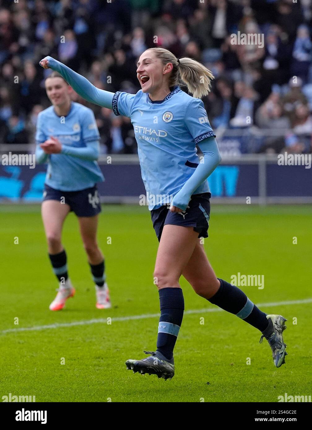 Manchester City's Laura Coombs celebrates scoring their side's second ...