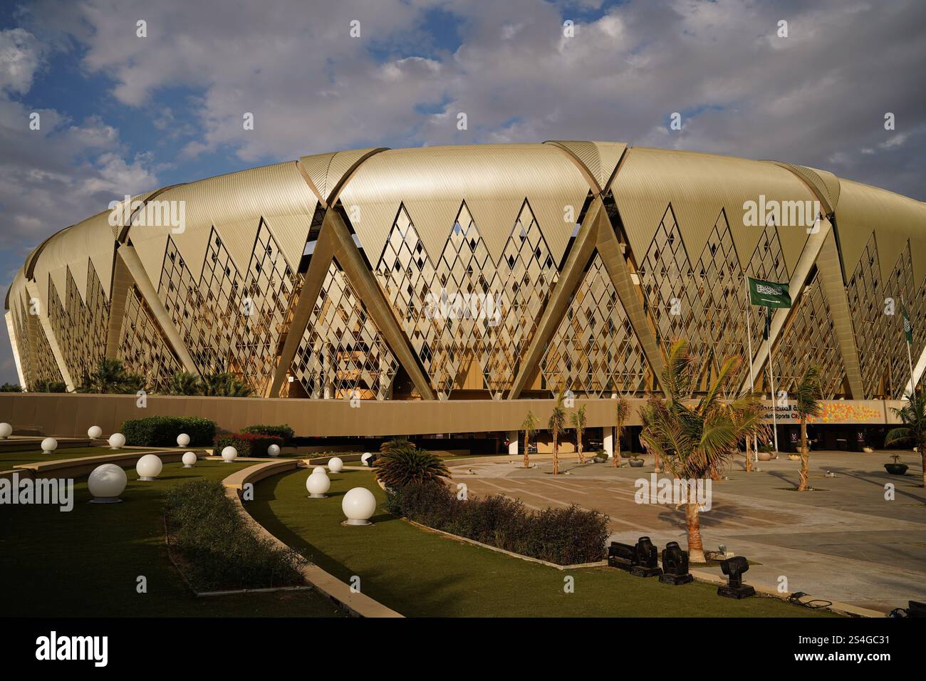 A general view from outside of the King Abdullah Sports City stadium ...