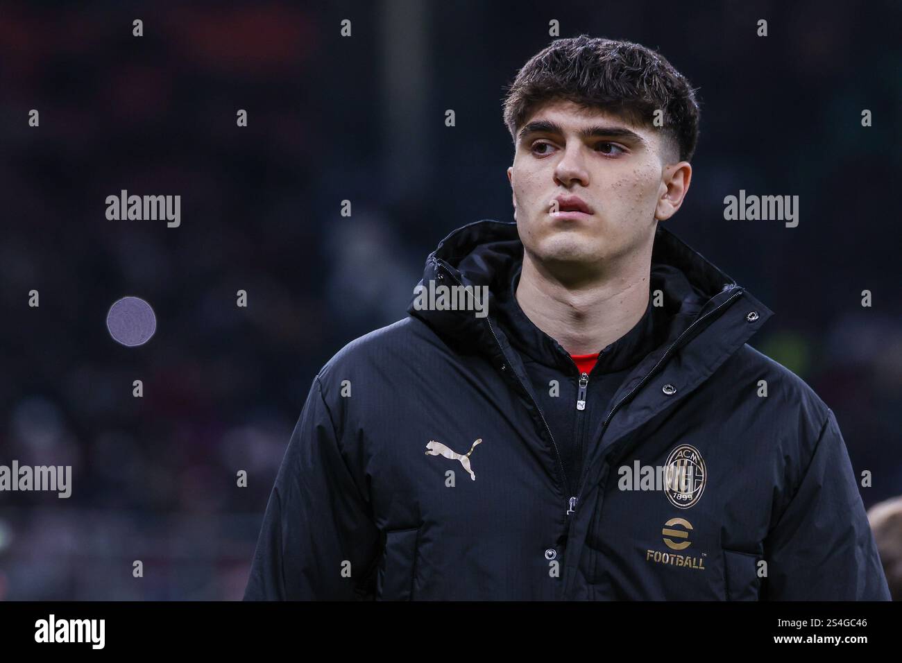 Milan, Italy. 11th Jan, 2025. Davide Bartesaghi of AC Milan looks on ...