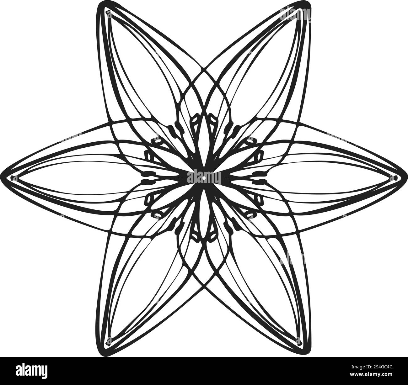Six petal flower icon. Simple illustration of six petal flower vector ...