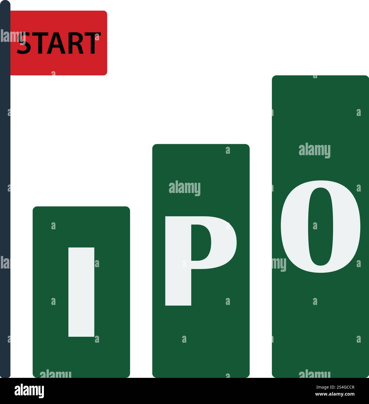 Ipo Icon. Flat color design. Startup series. Vector illustration Stock ...