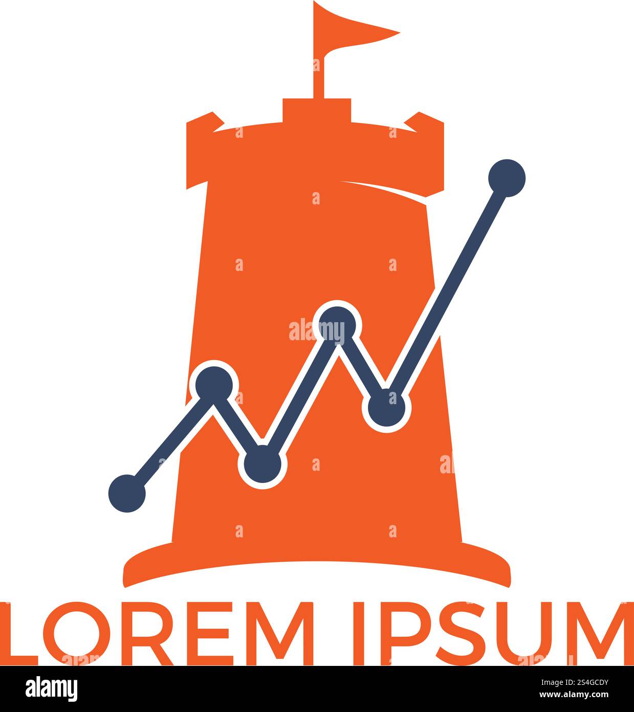 Fort and networking combination logo design. Digital data share ...