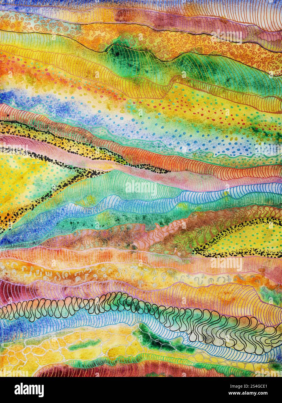 Abstract doodle art with layers. The dabbing technique near the edges ...