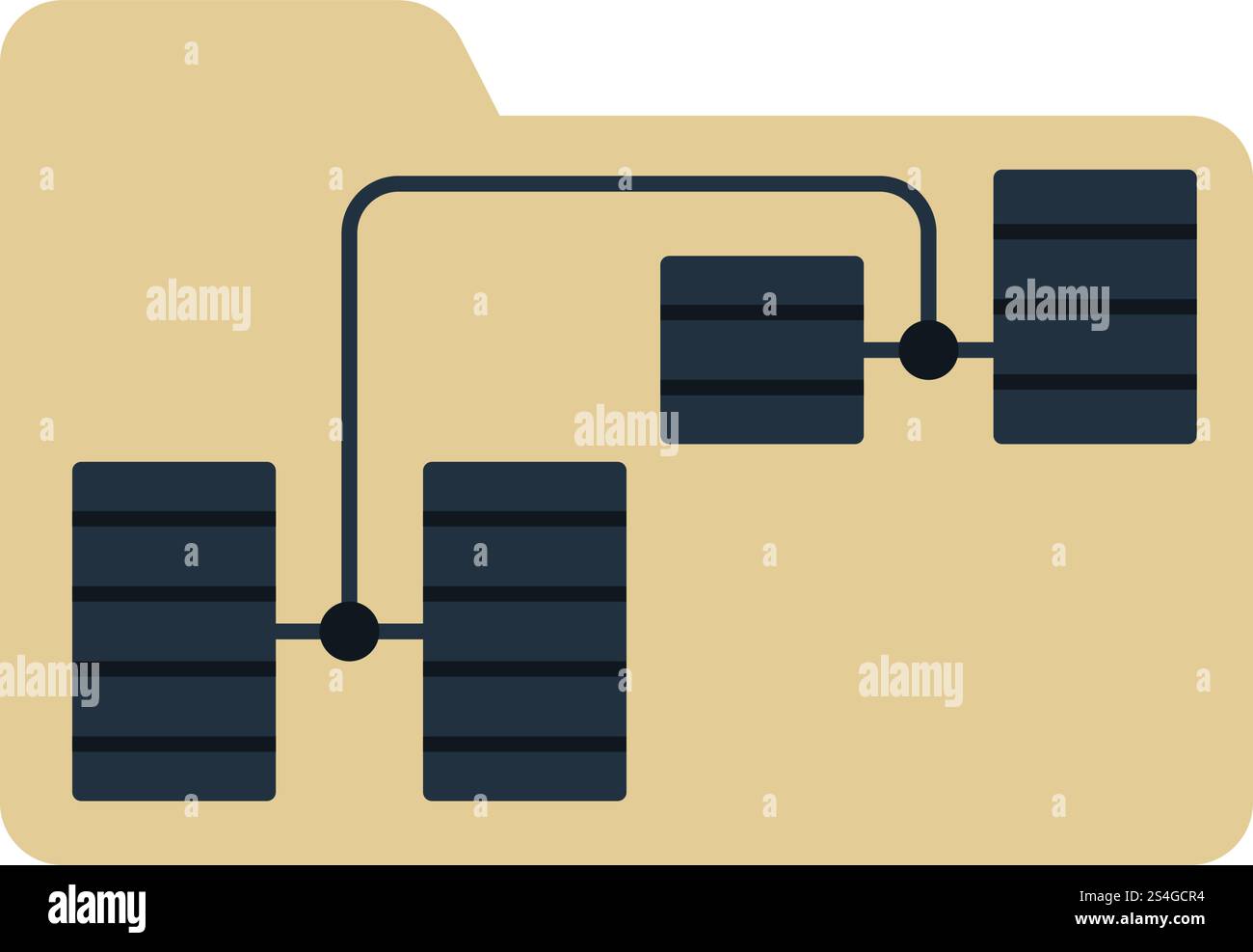 Folder Network Icon. Flat color design. Data series. Vector illustration Stock Vector Image ...