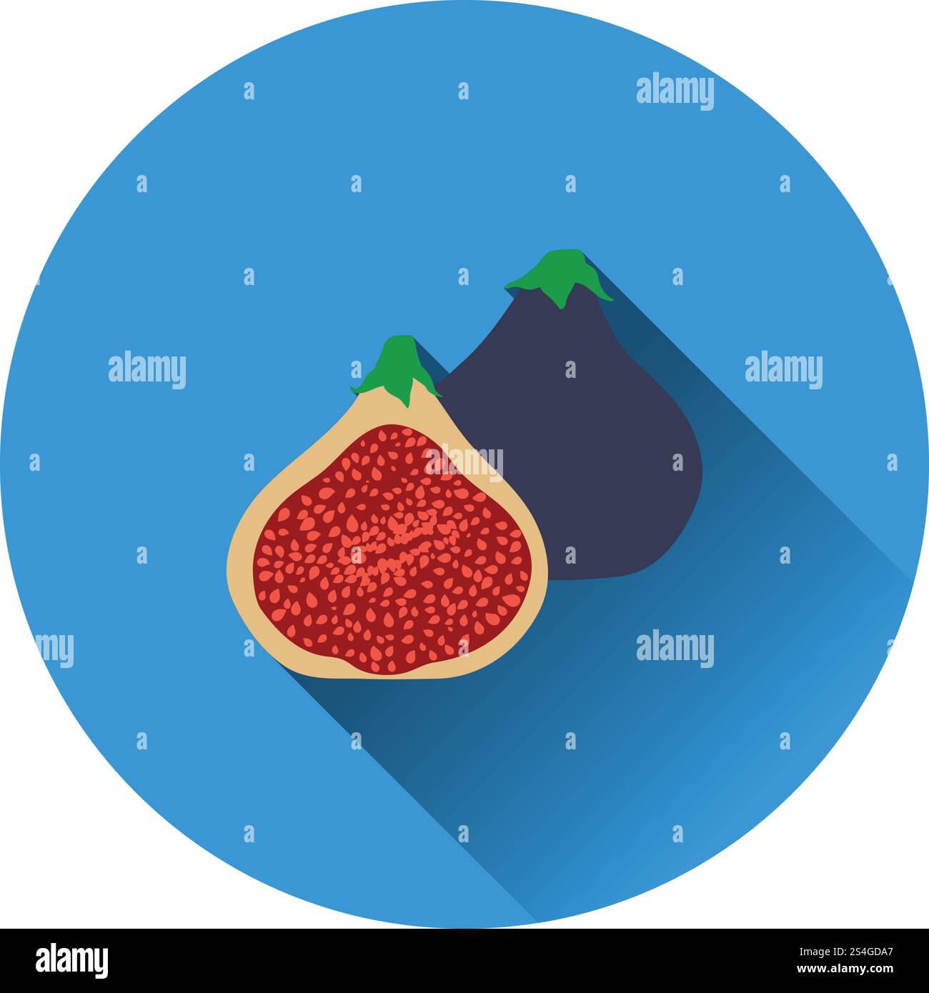 Flat design icon of Fig fruit in ui colors. Vector illustration Stock ...
