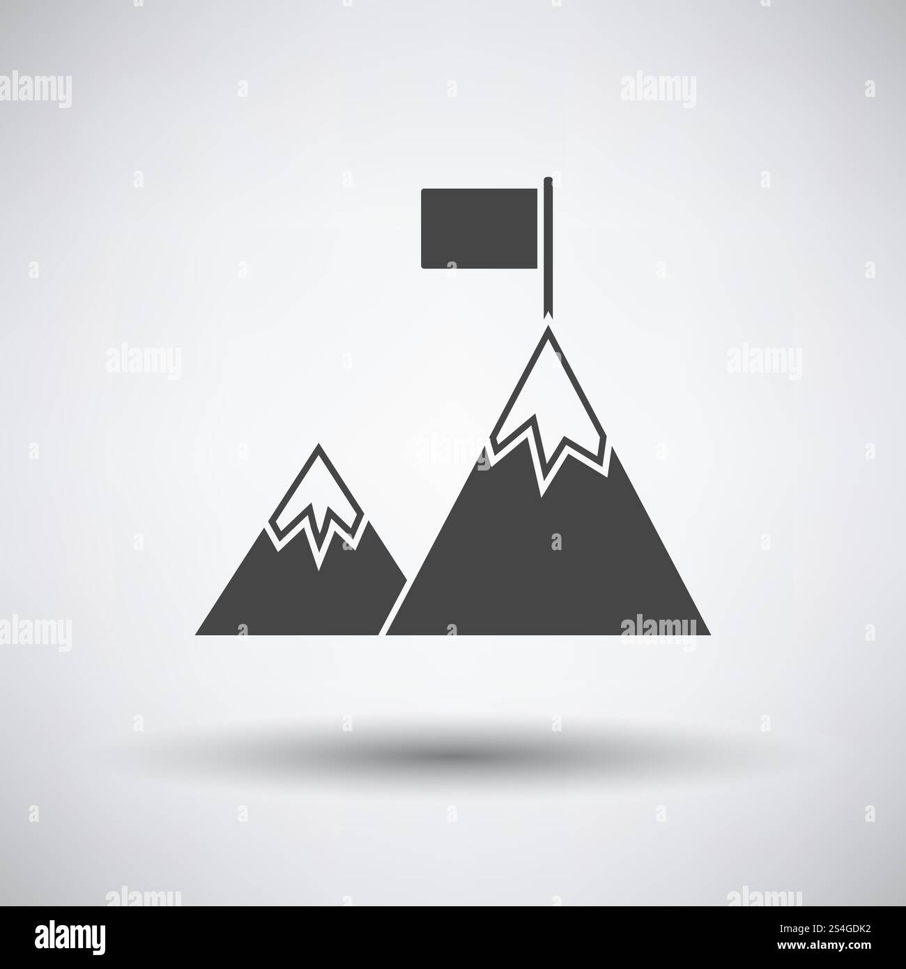 Mission Icon on gray background, round shadow. Vector illustration ...