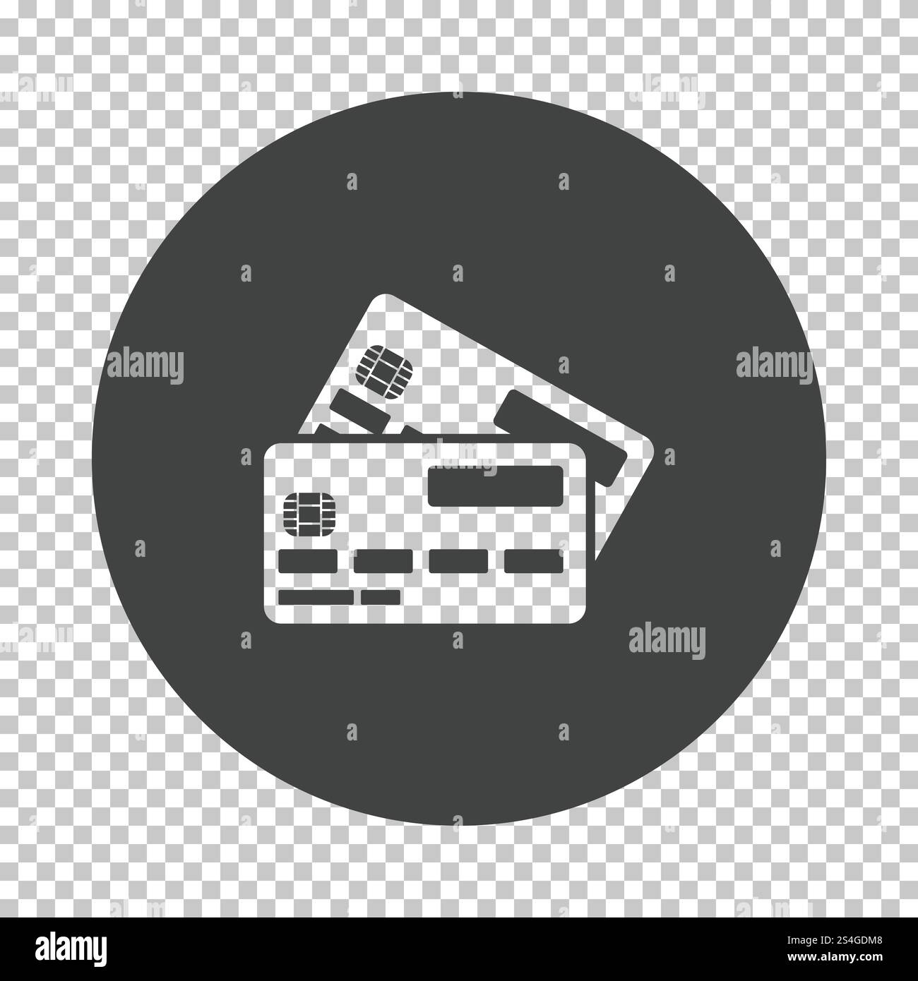 Credit card icon. Subtract stencil design on tranparency grid. Vector ...