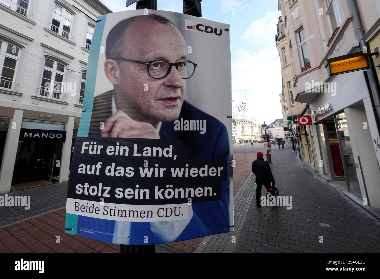 An election poster of conservative CDU top candidate Friedrich Merz on ...