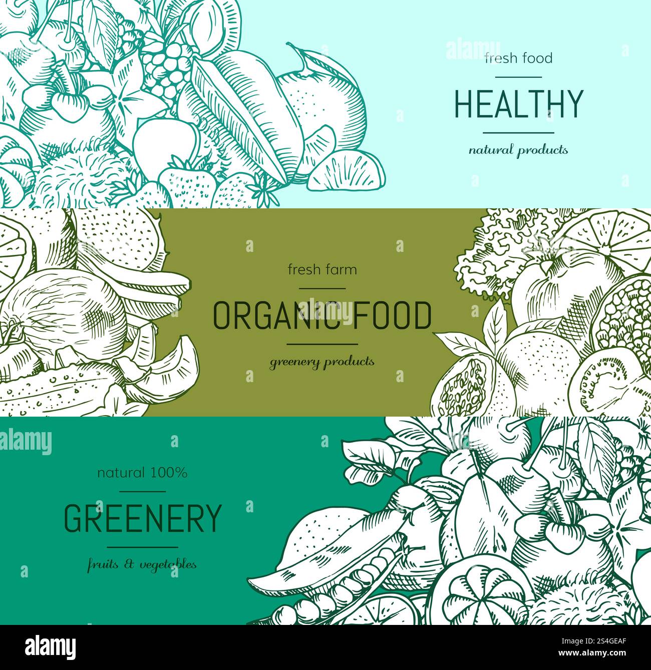 Vector doodle handdrawn vegetables and fruits vegan, healthy food ...