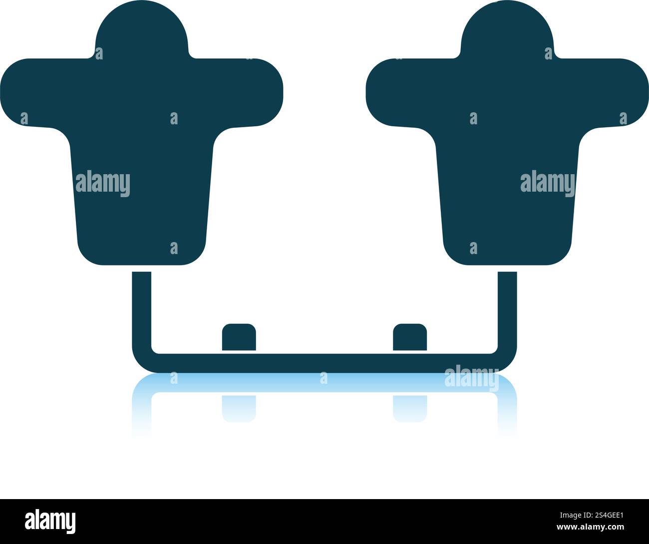 American football tackling sled icon. Shadow reflection design. Vector ...