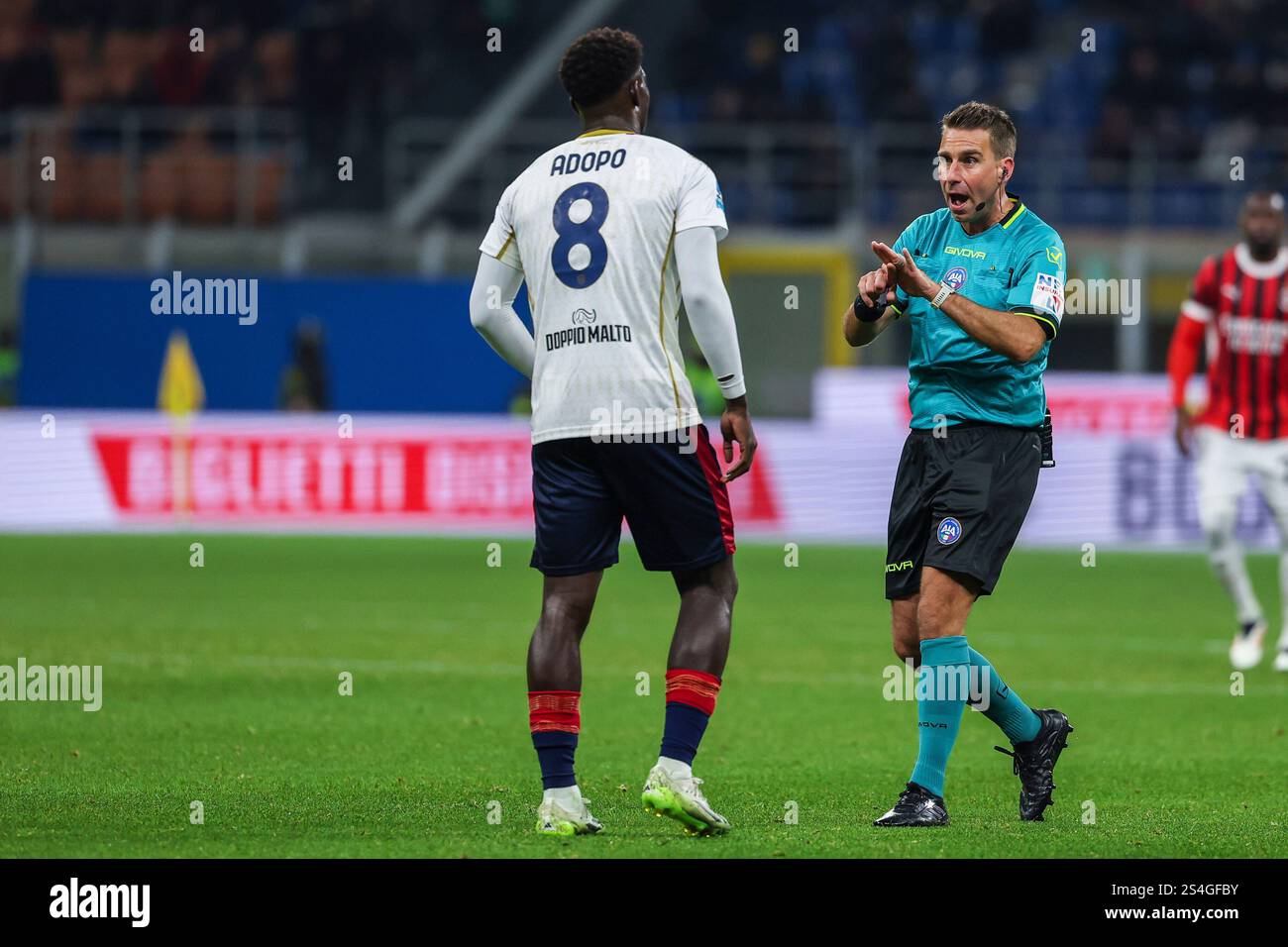 Milan, Italien. 11th Jan, 2025. Referee Matteo Marchetti seen in action ...